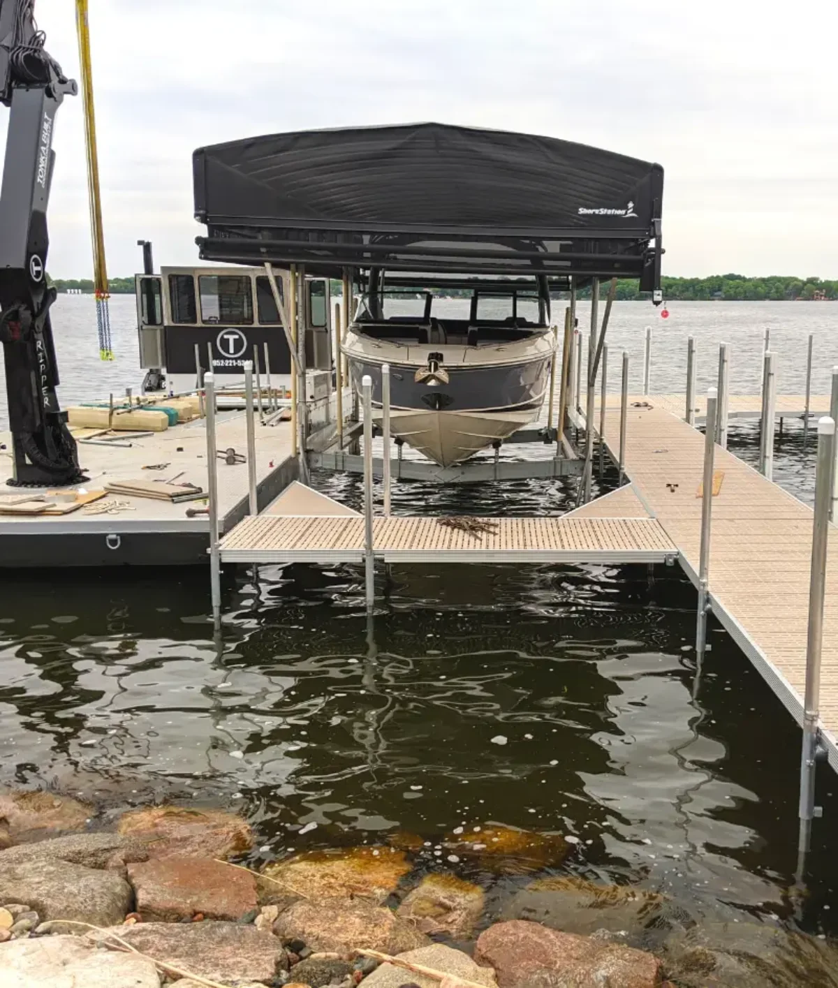 Building A Boat On A Lake Dock